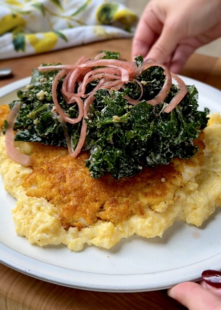 Crispy Chicken with Creamy Polenta - Real Food with Gratitude